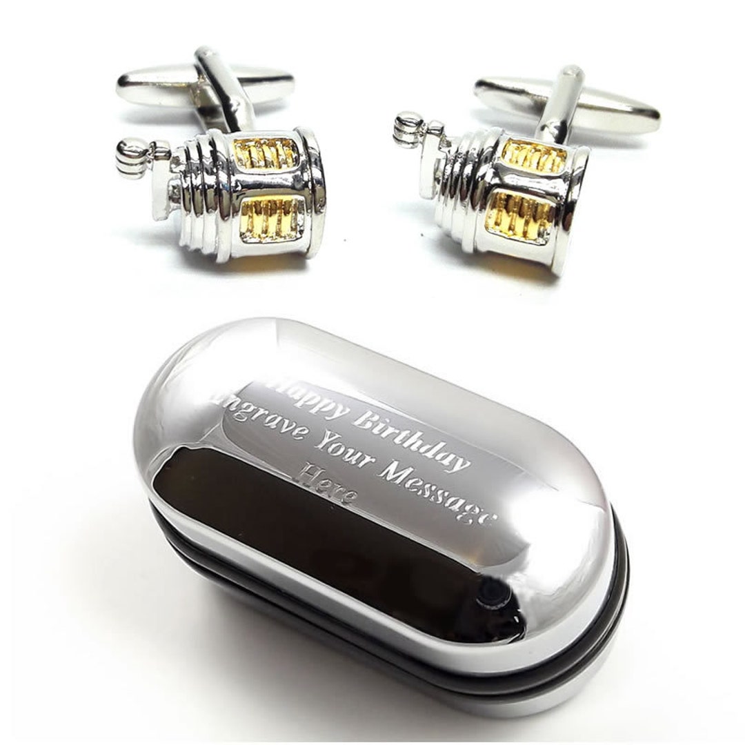 Fishing Gifts, Men's Fishing Reel Cufflinks & Engraved Gift Box ...