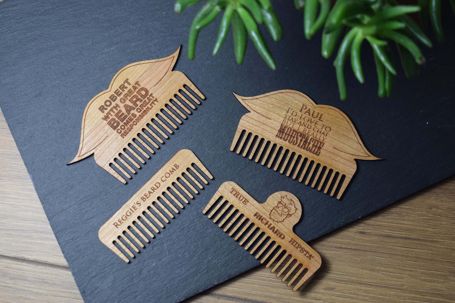 Custom Engraved Laser Cut Beard Comb, Wooden Comb, Mens Gift ...