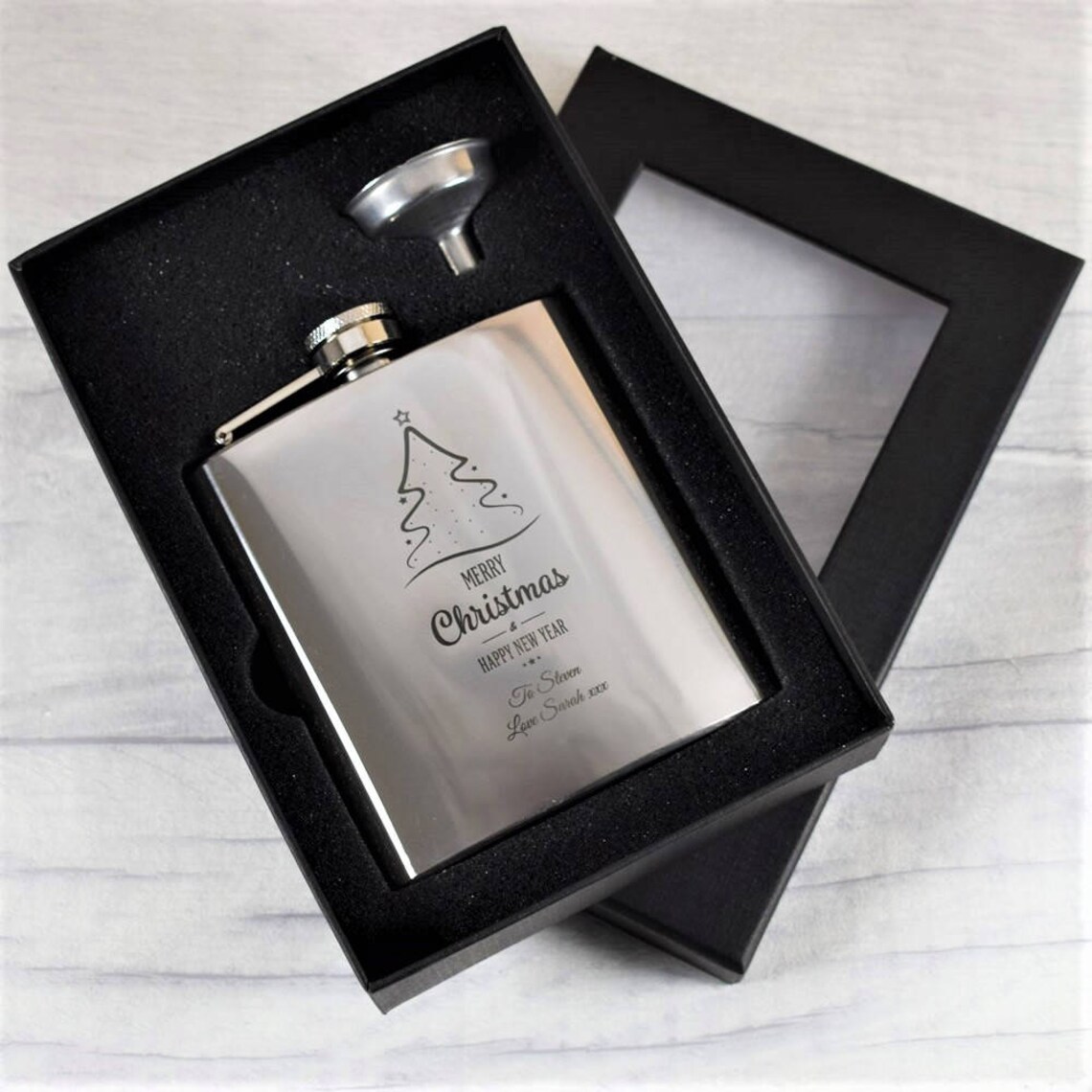 Festive Engraved Christmas Hip Flasks Christmas Presents | Etsy