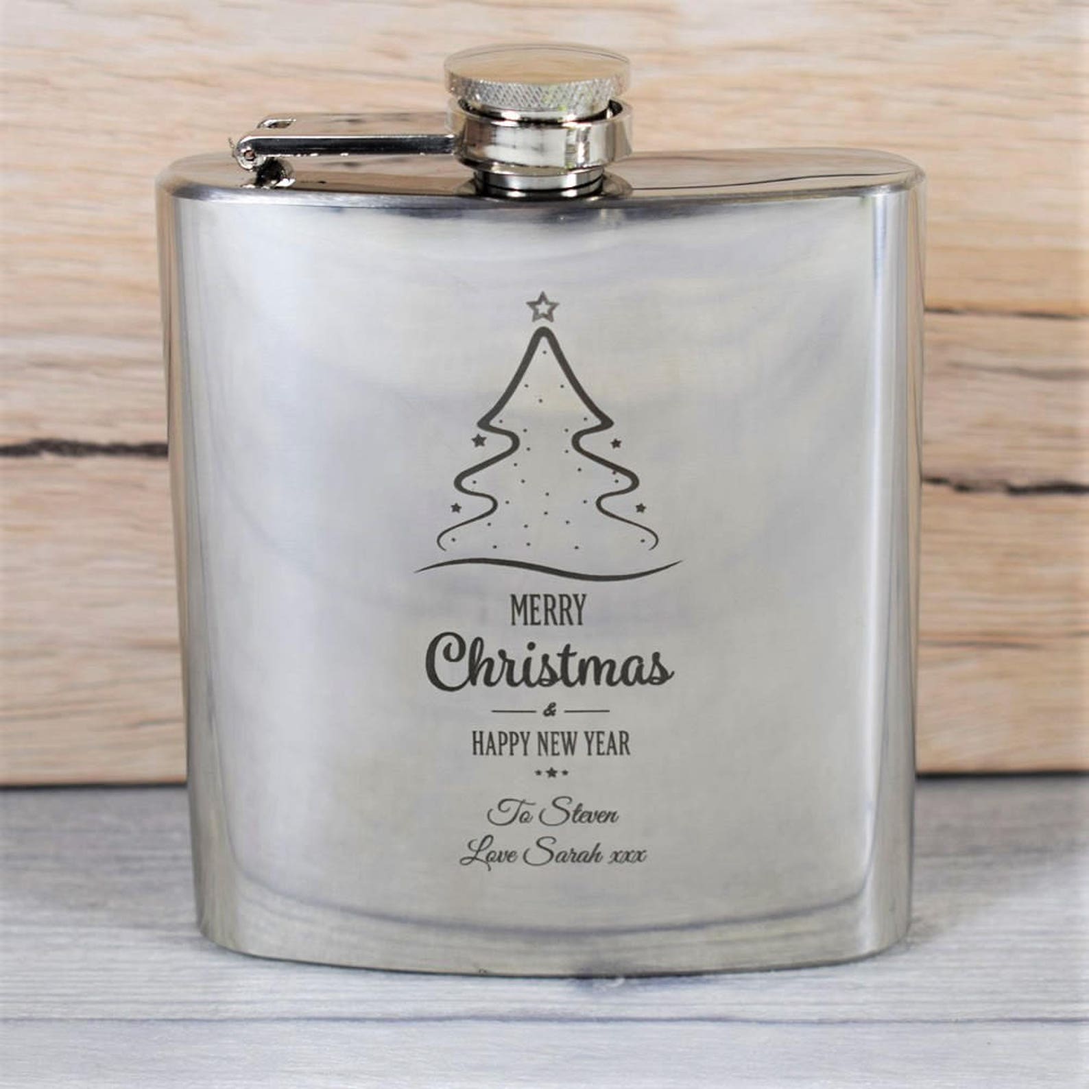 Festive Engraved Christmas Hip Flasks Christmas Presents | Etsy
