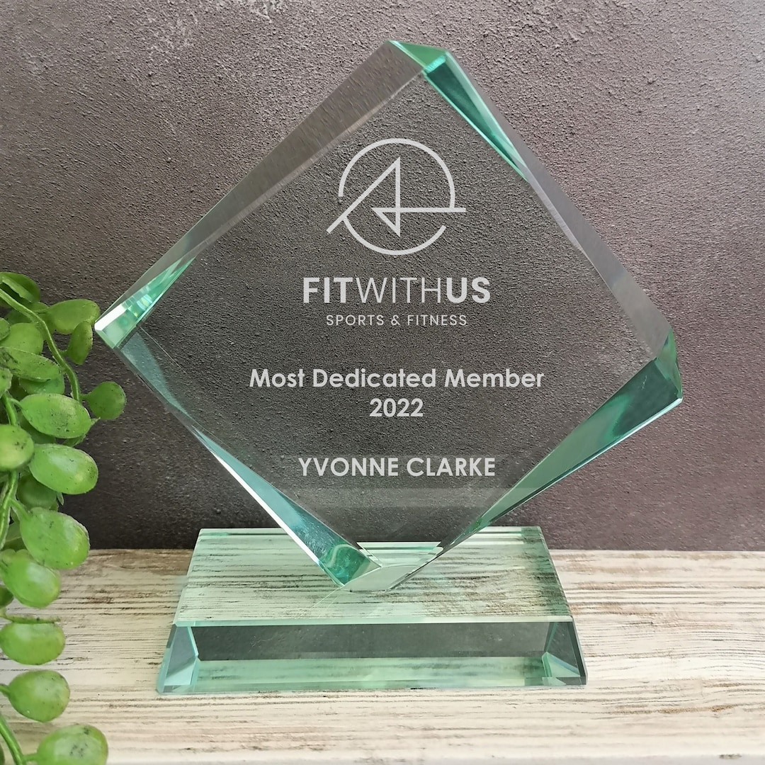 Personalised Engraved Glass Award, Accord Crystal Corporate Trophy ...