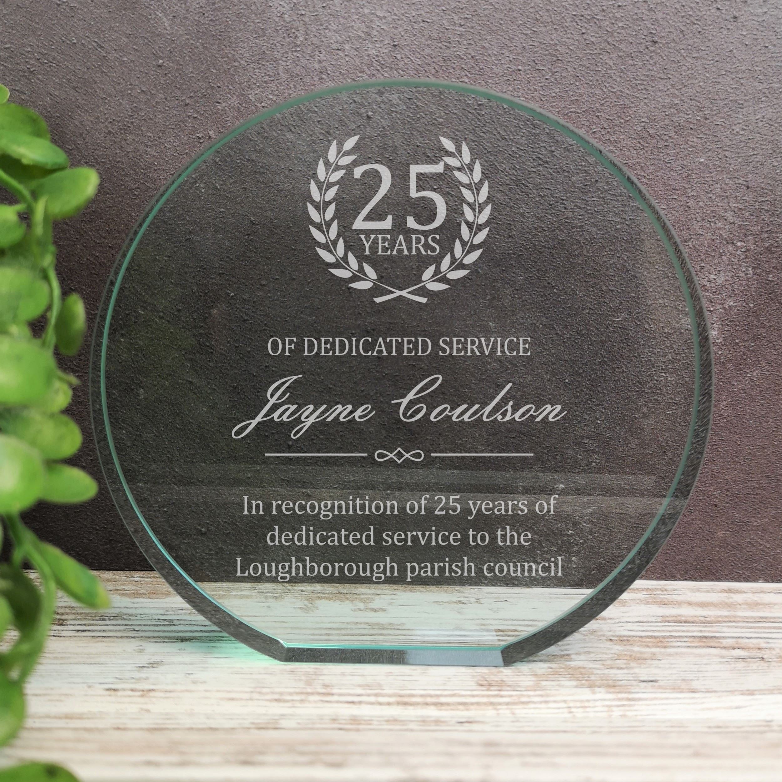 Personalised Glass Employee Award Retirement Appreciation - Etsy UK