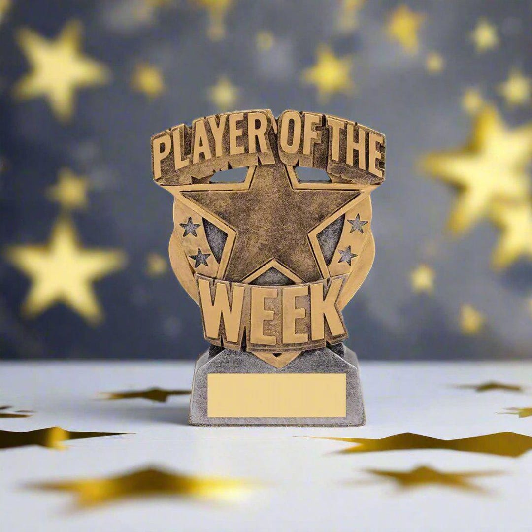 Personalised Gold Player of the Week Trophy, Personalised Sports Trophy ...