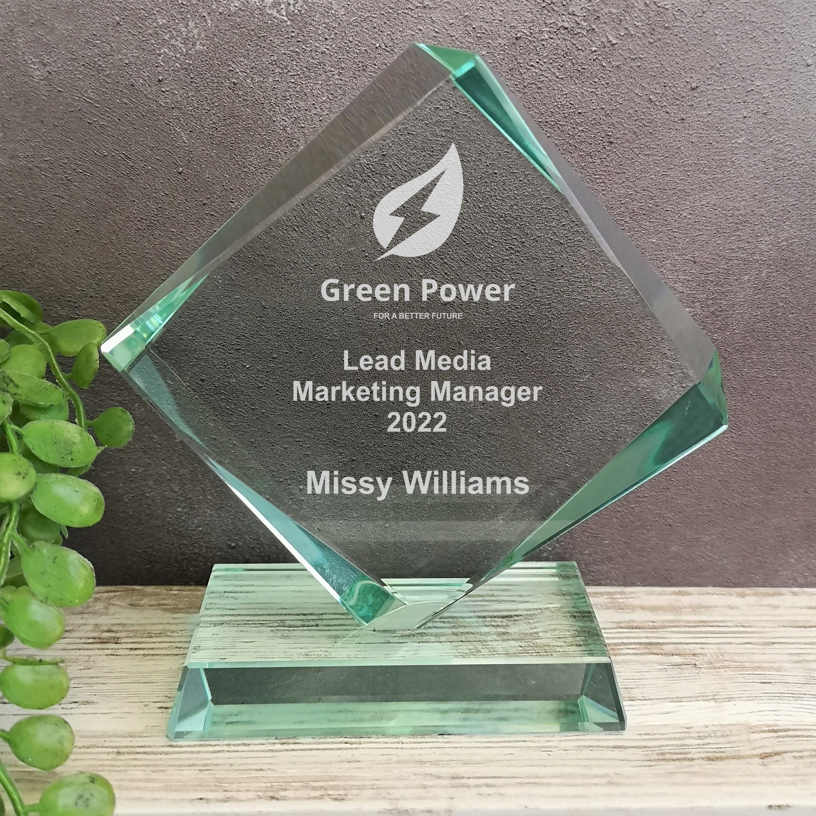 Personalised Engraved Glass Award Accord Crystal Corporate - Etsy UK