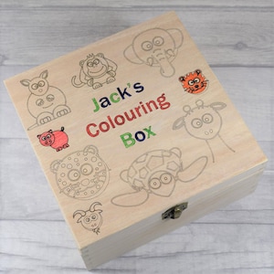 Personalised Animals Children's Colouring in Box - Colouring In ...