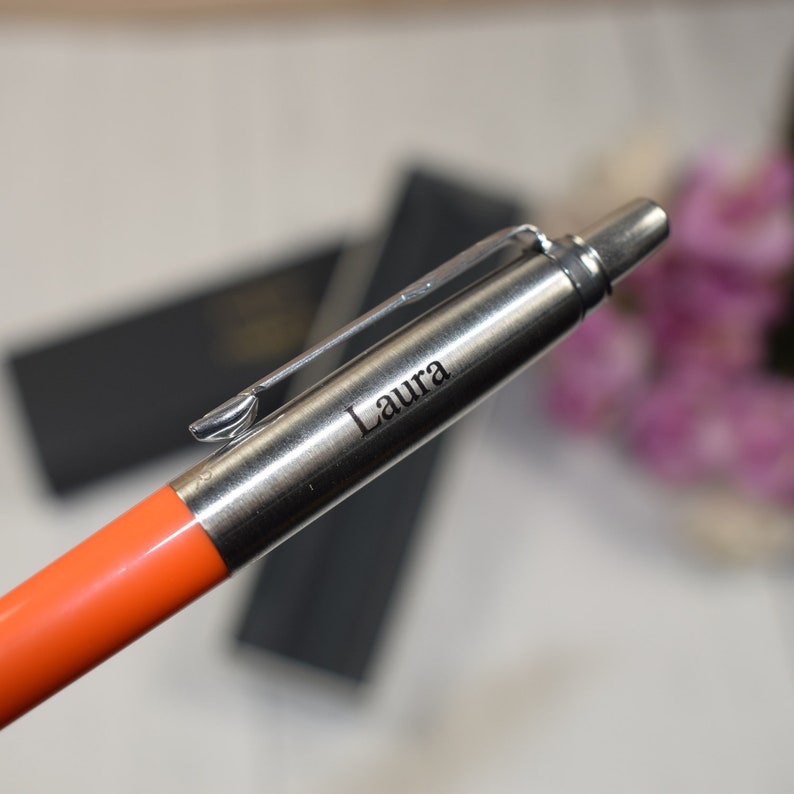 Personalised Pen Engraved Pen Originals Orange Parker | Etsy UK