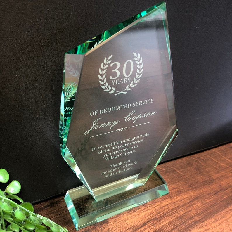 Personalised Crystal Employee Award Retirement Appreciation - Etsy