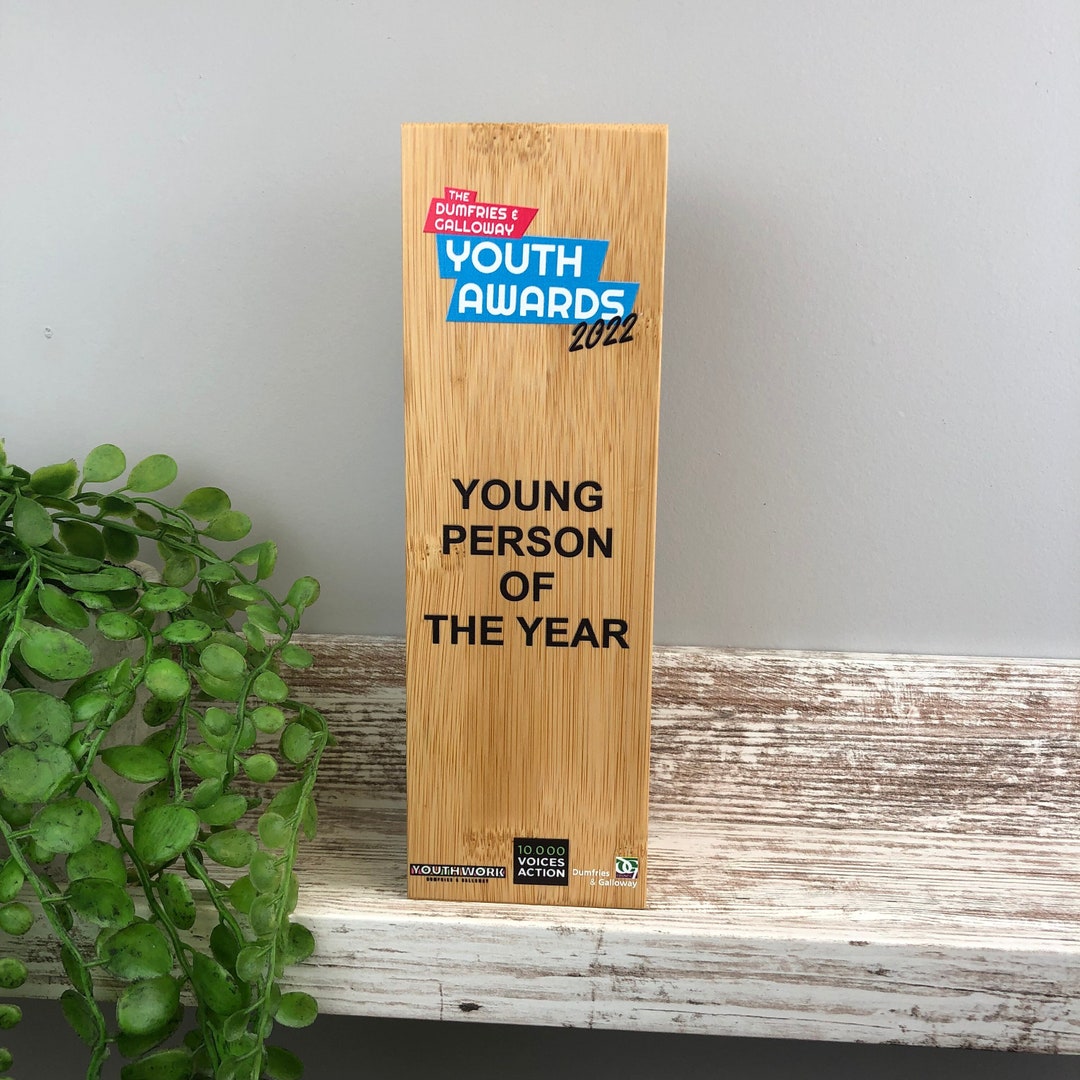 Personalised Bamboo Wood Award, Corporate Trophy, Full Colour Print - Etsy