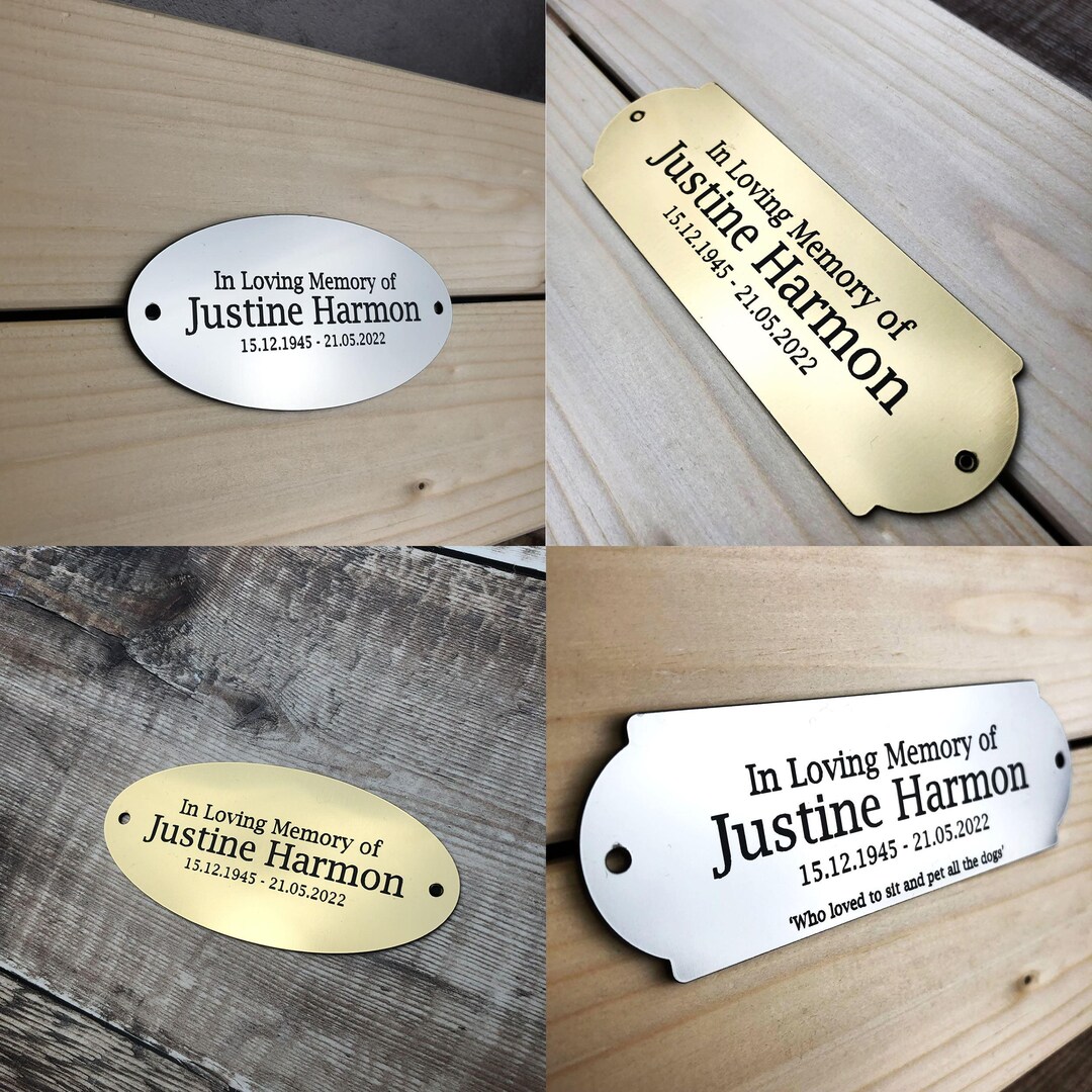 Personalised Bench Plaques, Remembrance Plaques, Outdoor Memorial ...