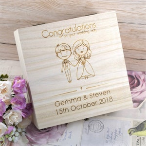 Engraved, Custom Wedding Congraulations Keepsake Box - Wedding Gifts ...