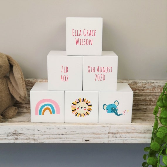 Personalised Baby Birth White Block Keepsakes Cube With: Feet - Etsy