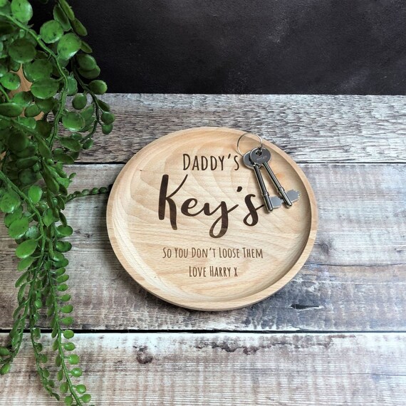 Personalised Wooden Key Coin Tray Wooden Trinket Dish - Etsy