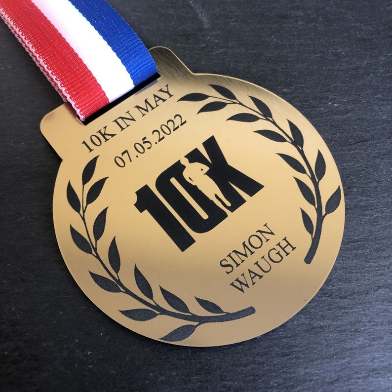 Personalised Acrylic Medal, Sports Medal, Engraved, Hiking, Running ...