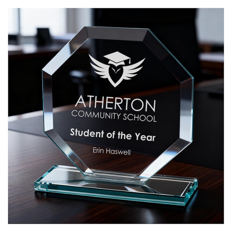 Custom Glass Award Trophy - Etsy UK