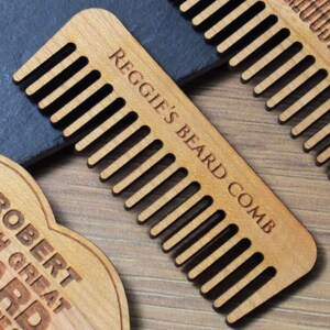 Custom Engraved Laser Cut Beard Comb, Wooden Comb, Mens Gift ...