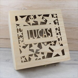 Personalised Bespoke Cut Out Wooden Keepsake Box - Star Box, Wooden ...