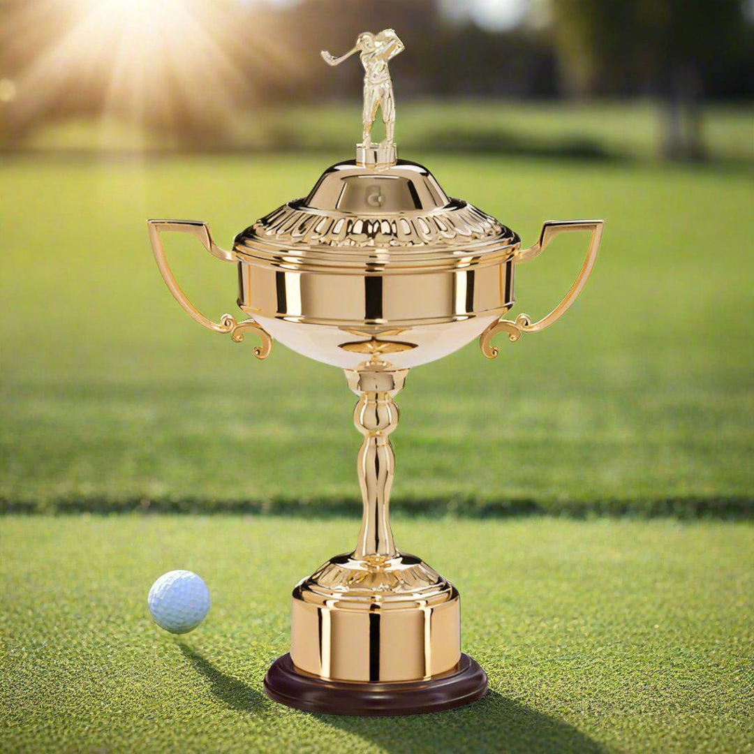 Sterling Gold Plated Golf Trophy Cup, Gold Golf Trophy Award, Annual Golf Trophy, FREE ENGRAVING ...