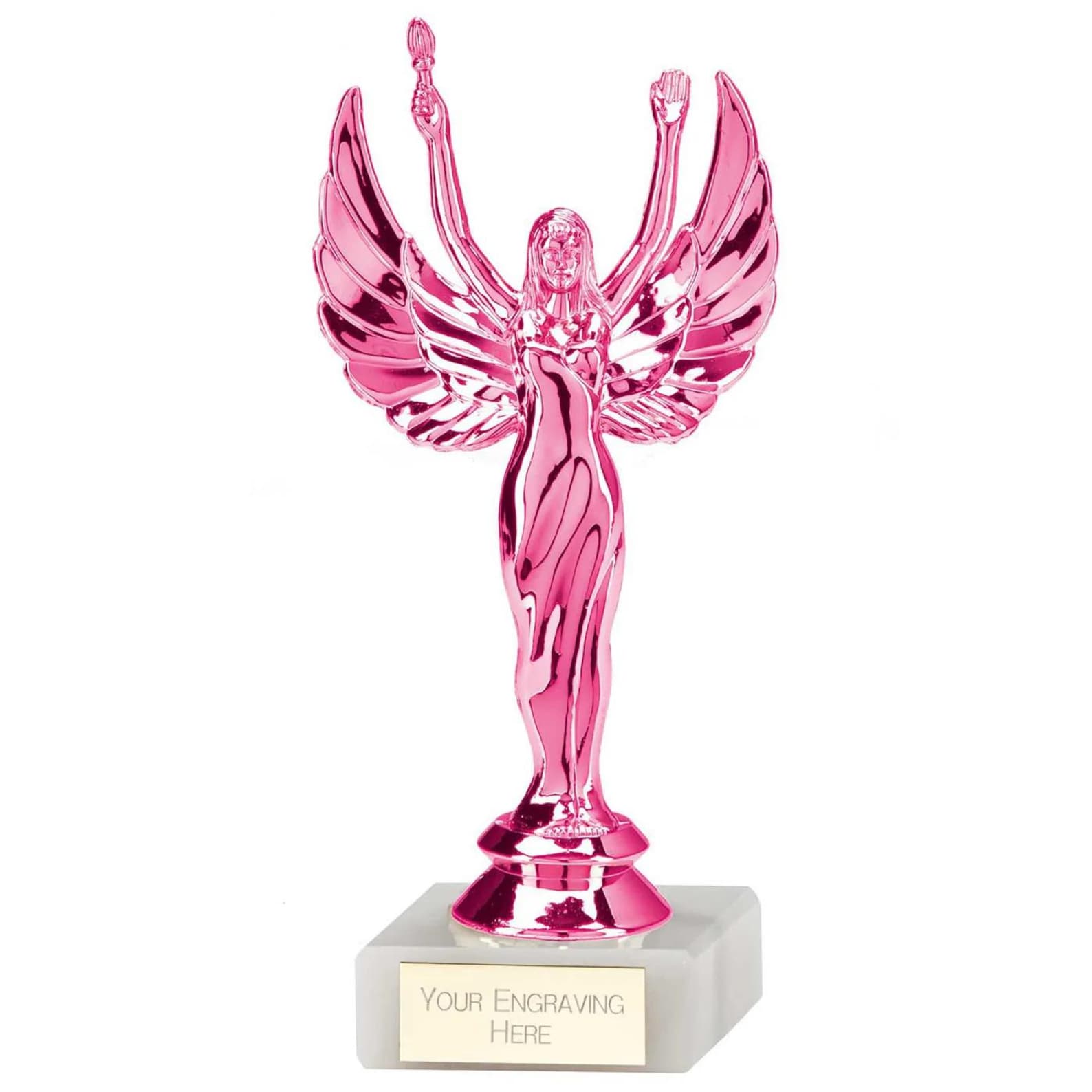 Personalised Victory Multisport Trophy Award, Gold, Silver & Pink ...