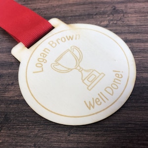 Personalised Engraved Wooden School Medals 8cm | School Medal L ...