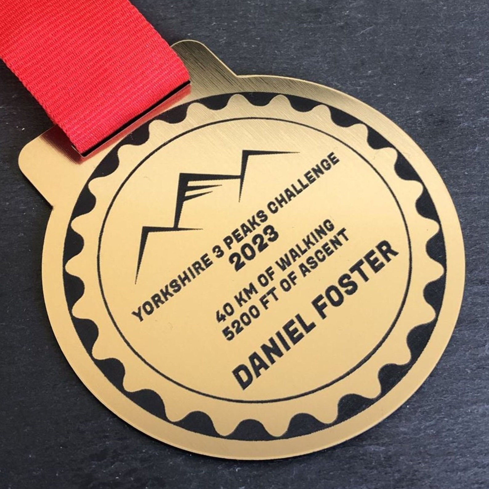 Personalised Acrylic Medal, Sports Medal, Engraved, Hiking, Running ...