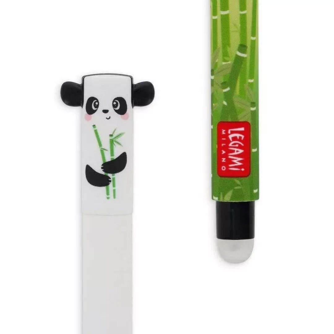 Legami Panda Erasable Gel Pen - Black Ink - Panda Pen, Cute Animals ...
