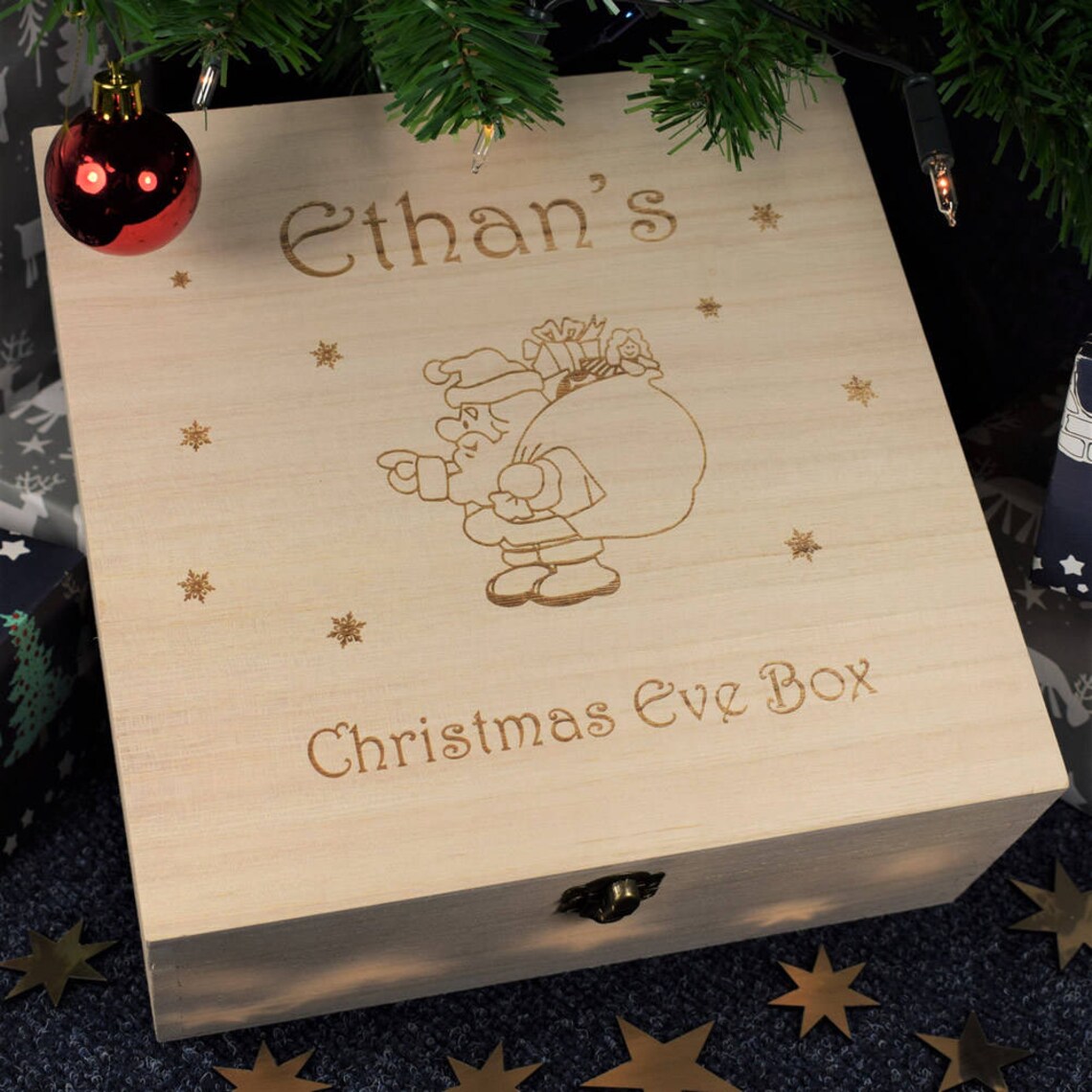 Personalised Christmas Eve Box for kids Engraved Custom Xmas | Etsy