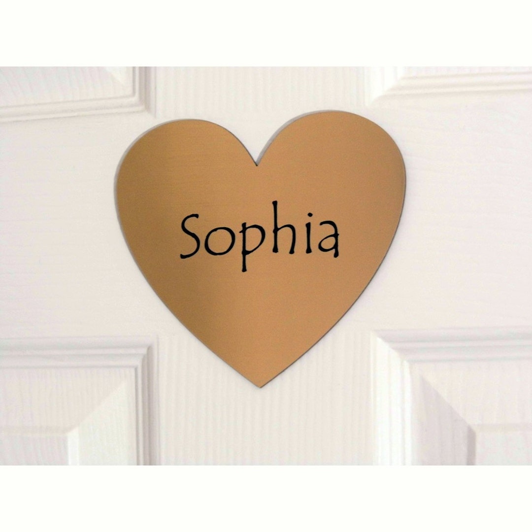 Personalised Heart Door Sign, Kids Bedroom Room Sign, Children's Name ...