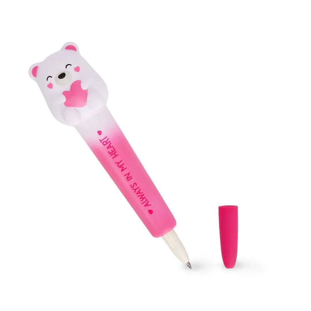Legami Squishy Teddy Bear and Heart Gel Pen - Legami Squeezies, Teddy ...