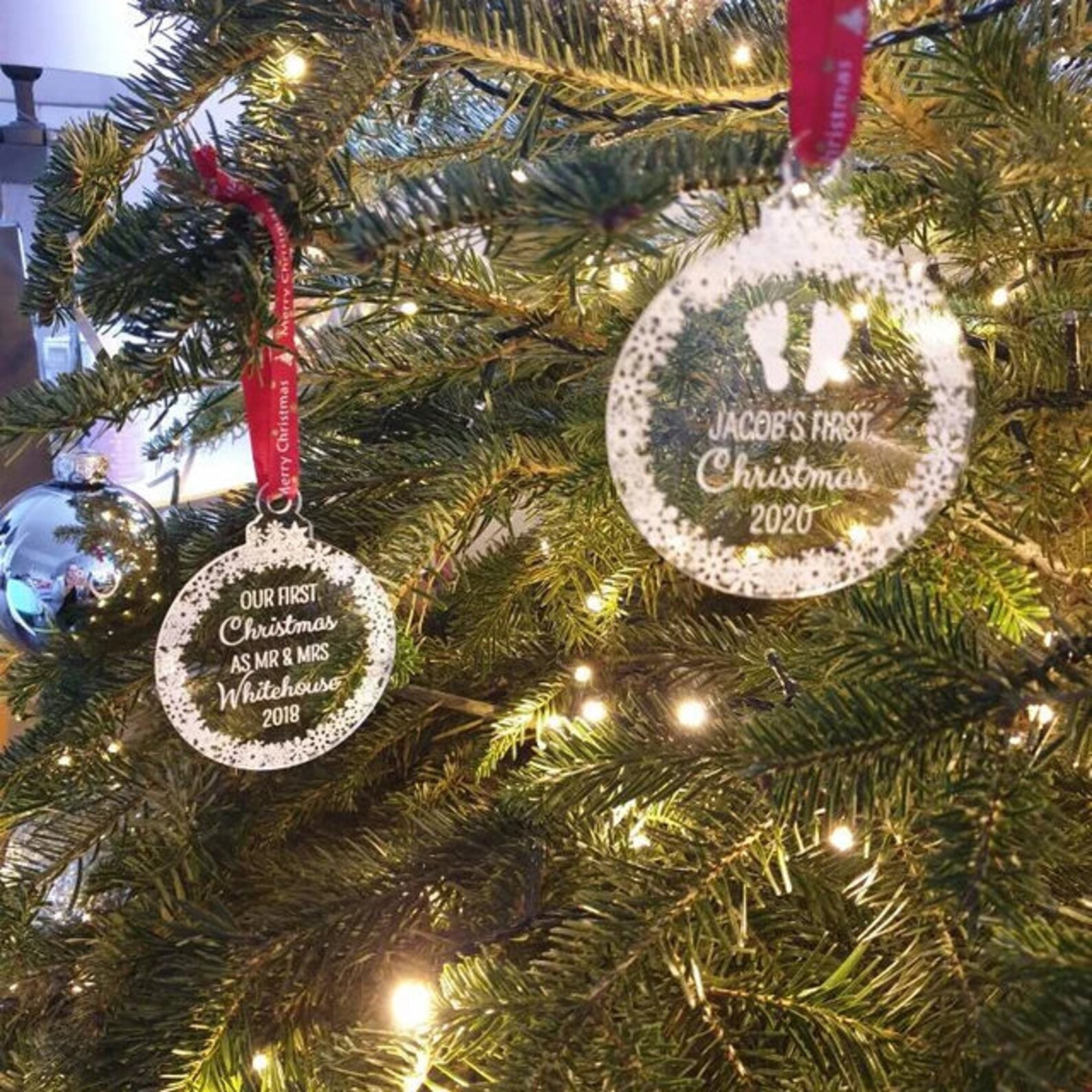 Personalised Christmas Tree Decoration Engraved Bauble Gift | Etsy