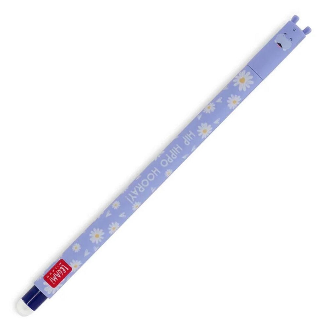 Legami Blue Hippo Erasable Gel Pen - Hippo Pen, Hippopotamus Pen, Cute ...