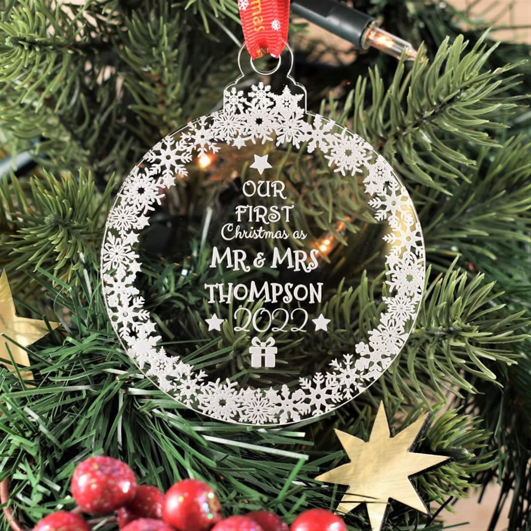 Personalised Christmas Tree Decoration Engraved Bauble Gift - Christmas ...
