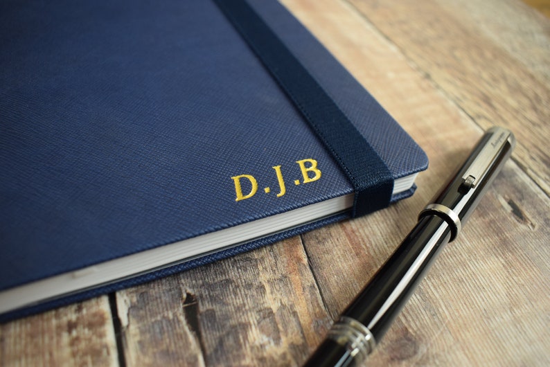 Personalised Embossed Notebook - Personalized Initials Journal, A5 ...