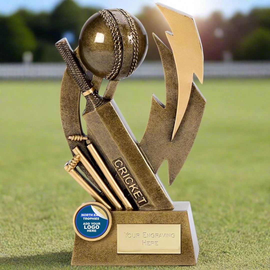 Cricket Flash Trophy Award, FREE ENGRAVING, Add Your Own Logo, Cricket ...