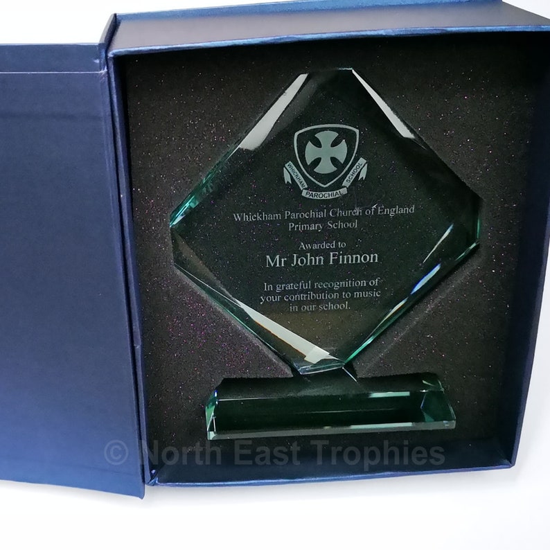 Personalised Engraved Glass Award, Accord Crystal Corporate Trophy ...