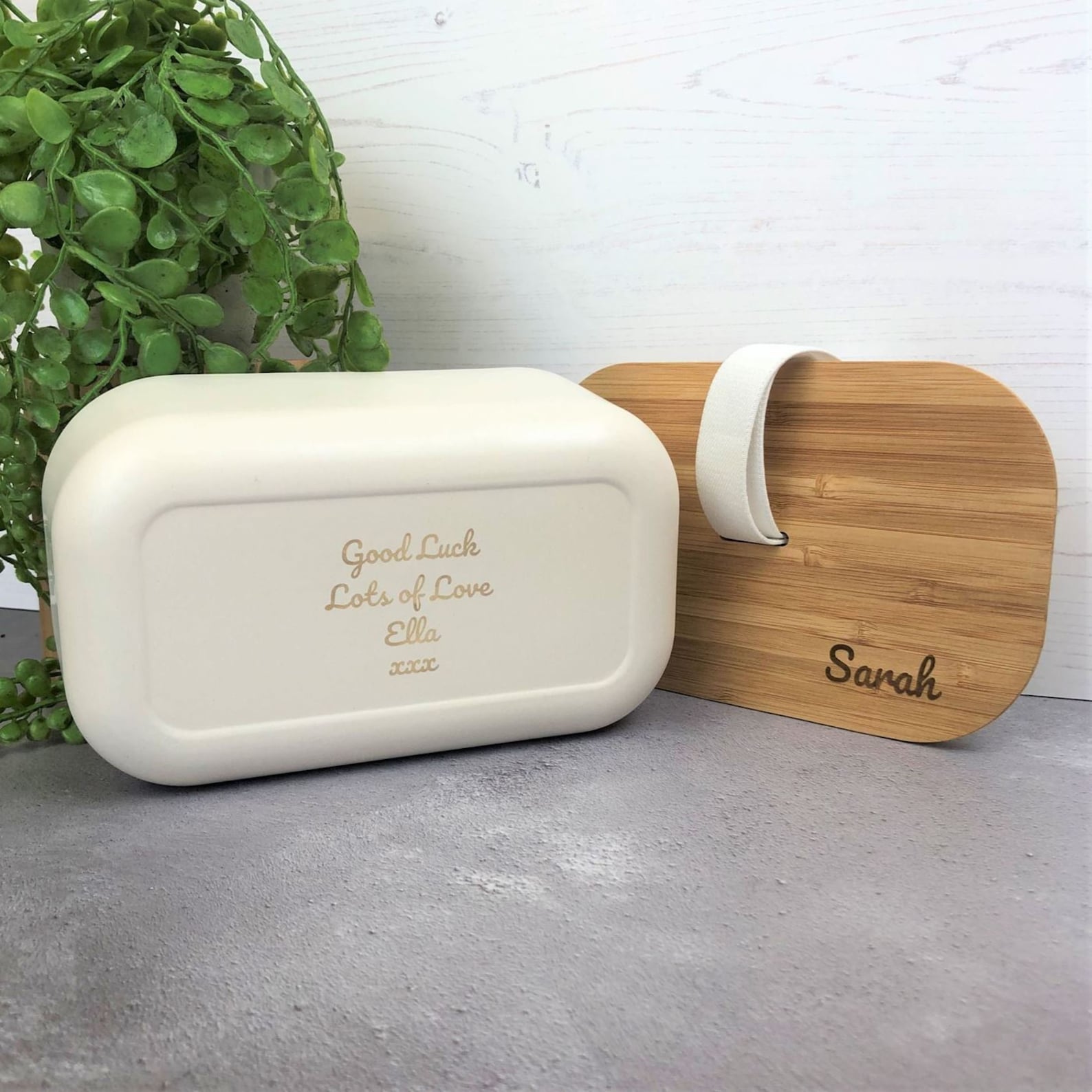 Personalised Engraved Bamboo Lunch Box Eco Friendly for Work Office ...
