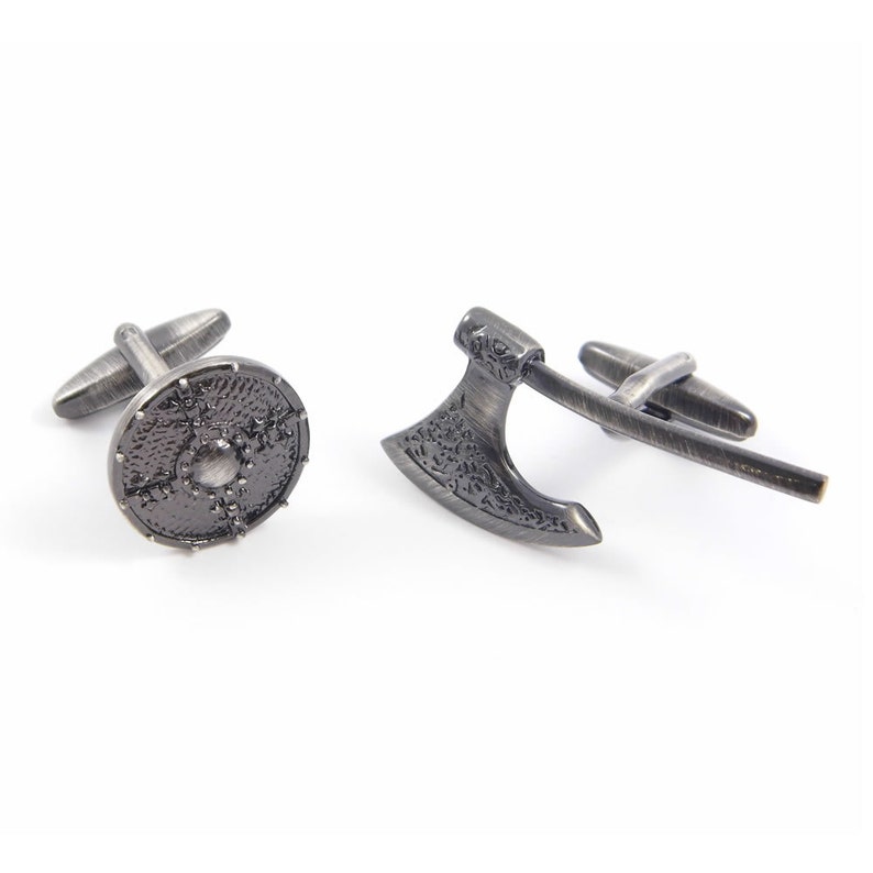 Viking Warrior Battle Axe and Shield Cufflinks & Engraved Box - Etsy