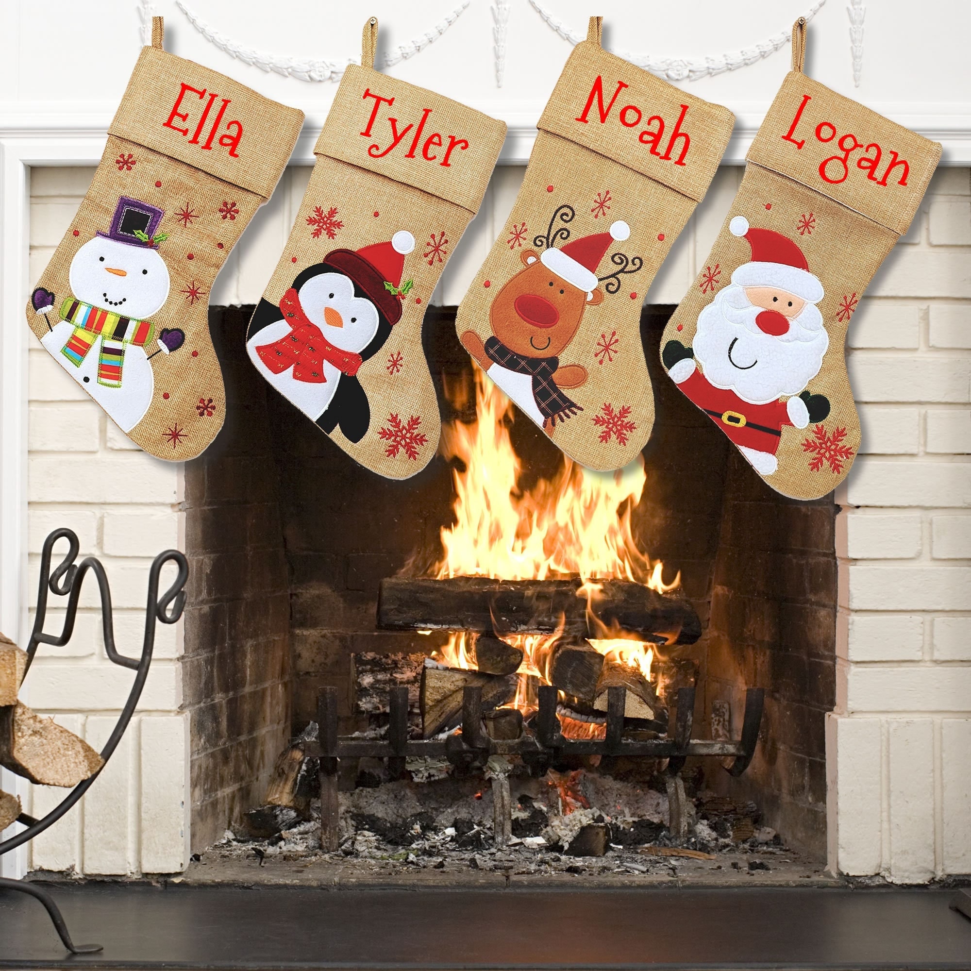 Deluxe Personalised Stocking Plush Hessian Christmas - Etsy UK