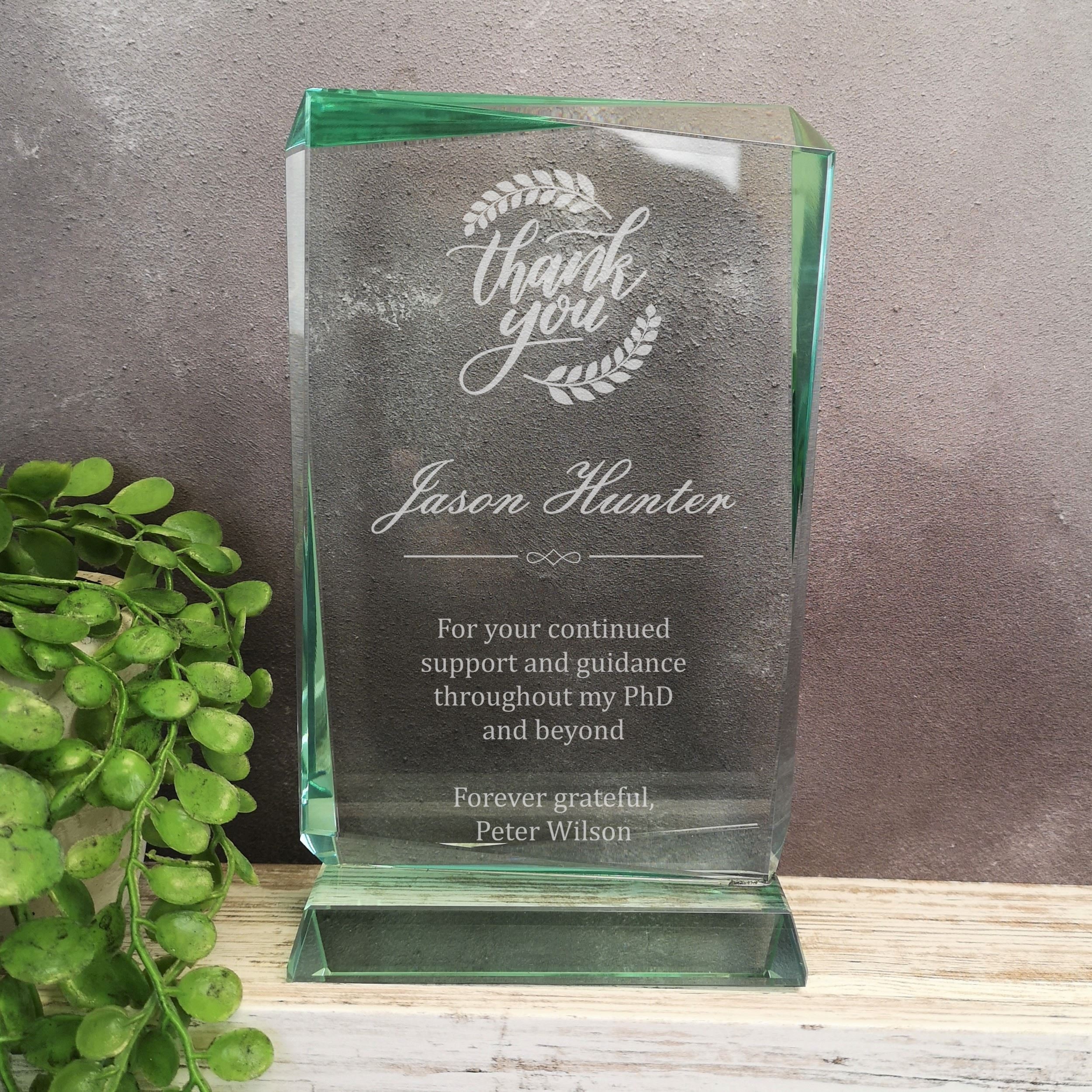 Engraved Glass Employee Award, Retirement Appreciation, for Manager ...