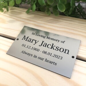 Personalised Memorial Bench Plaques - Remembrance All Weather Memorial ...