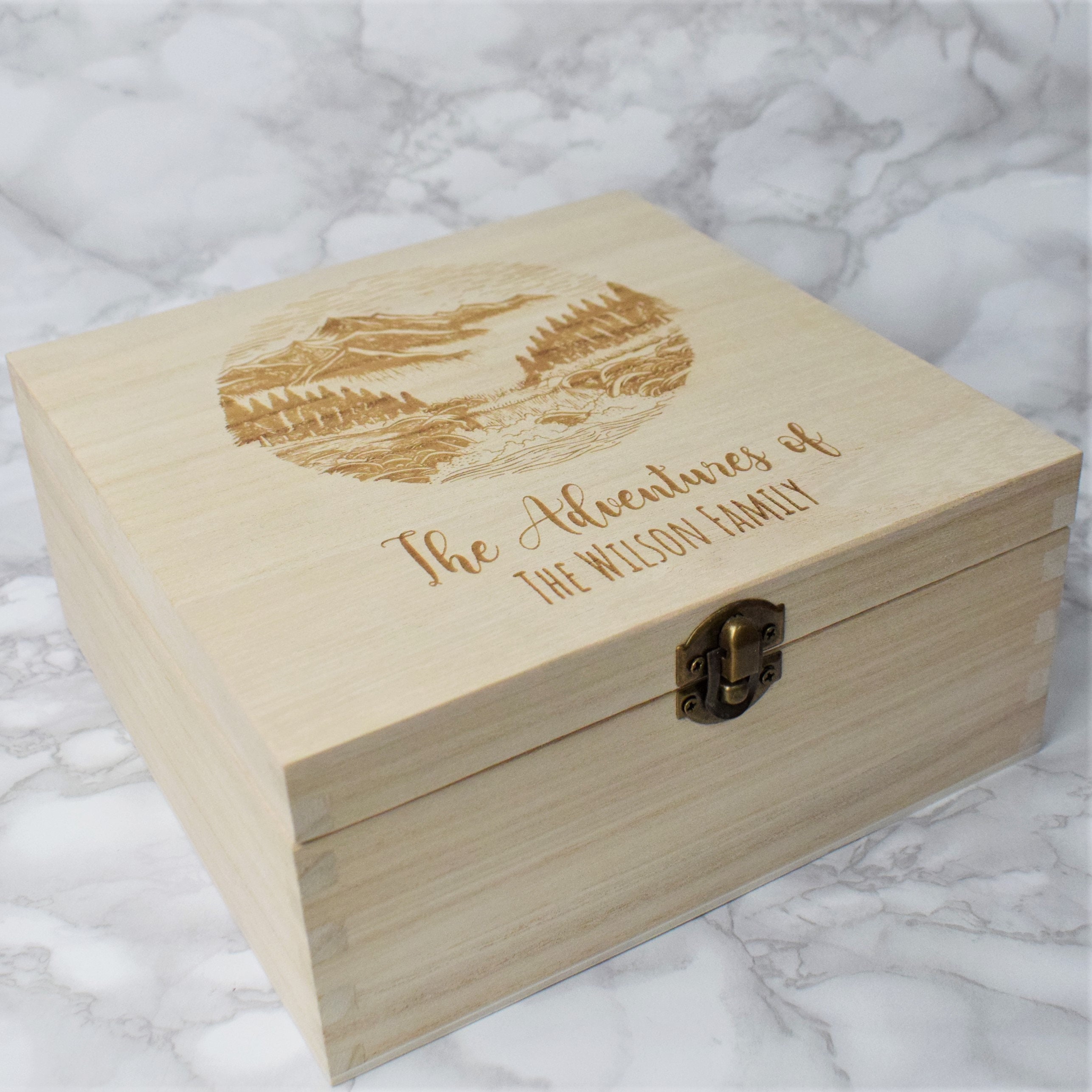 Engraved & Personalised Wooden Adventure Box Family Memory - Etsy UK