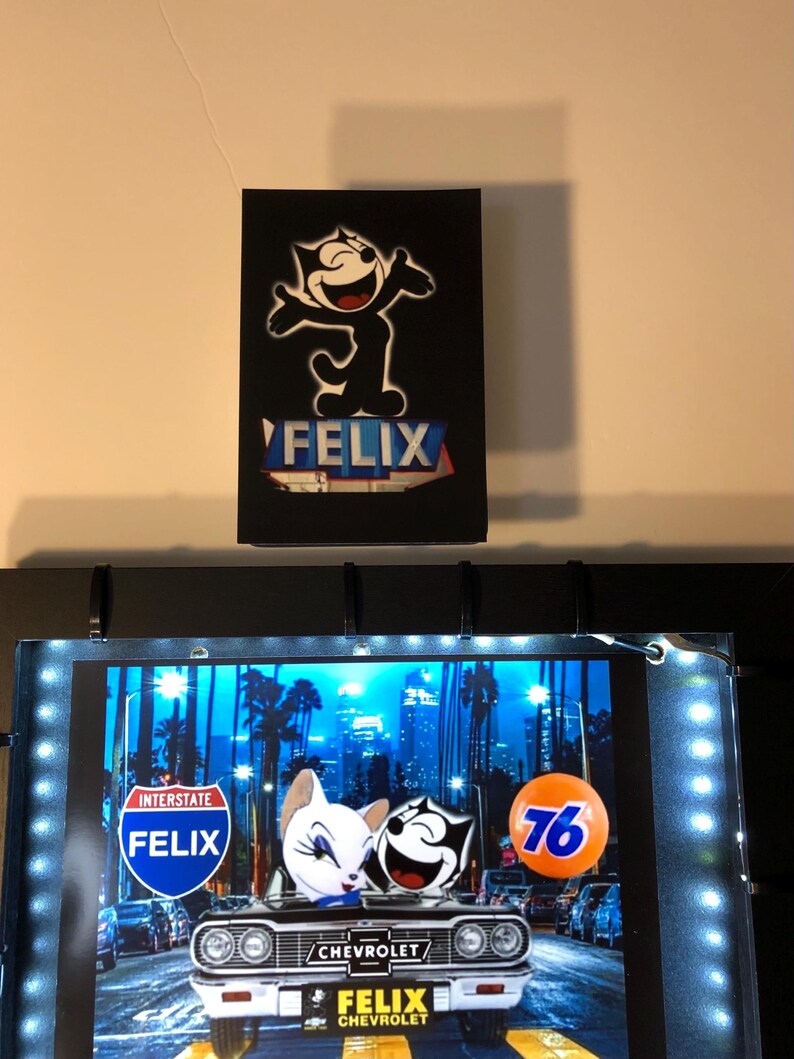 Custom Felix Chevrolet Chevy the Cat LED Wall Tin Sign Wall Bottle ...