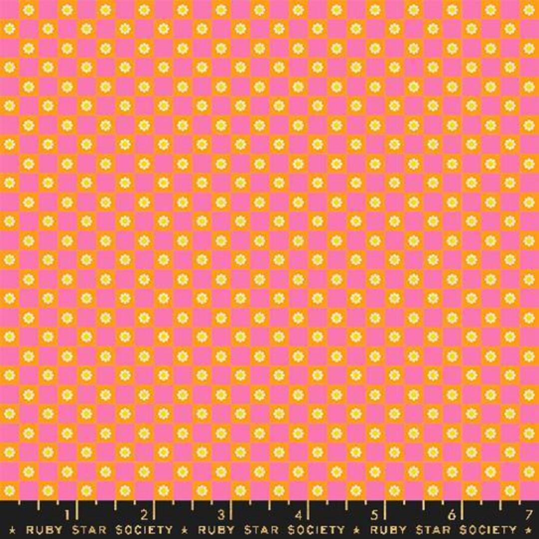 Animal Animal - Ditsy Checkers Orange by Ruby Star Society, 1/2 Yard ...
