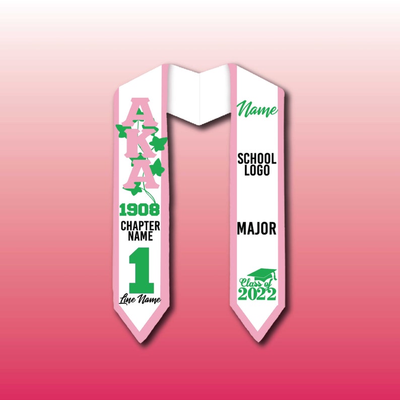 Pink Ivy Alpha Kappa Alpha Stole - Etsy