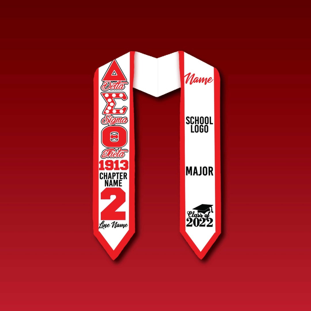 Delta Sigma Thetadetailed Stole - Etsy