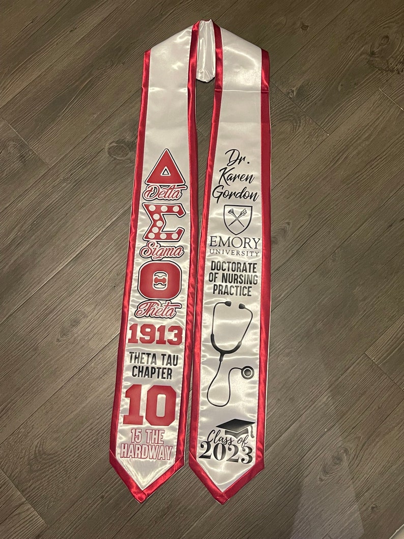 Delta Sigma Thetadetailed Stole - Etsy