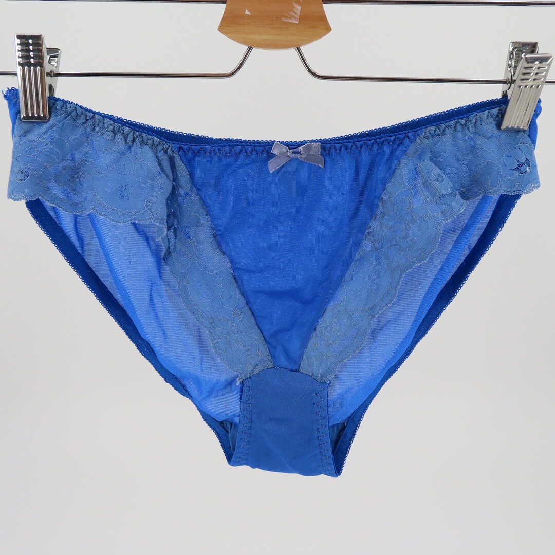intima-1990s-womens-blue-high-leg-panty-100-nylon-lace-trim-etsy