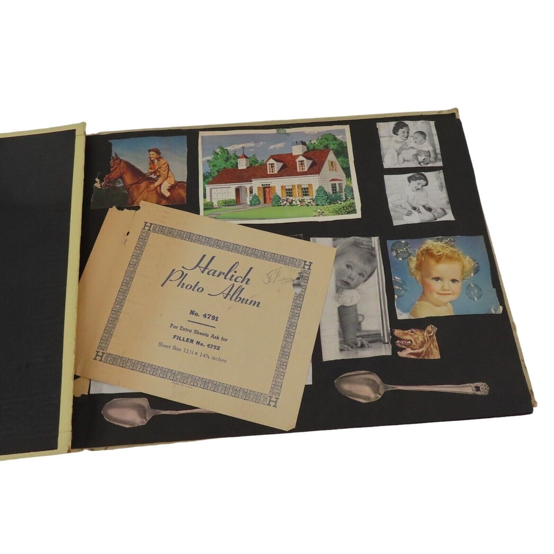 VTG Scrapbook Album Magazine Cutout Pictures Images Cars Children Paper ...