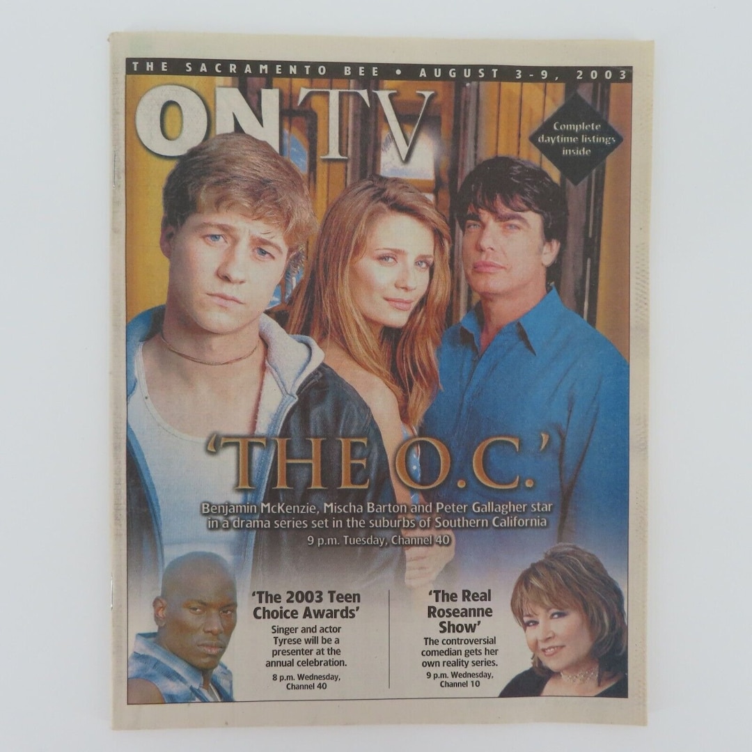 ON TV August 2003 Television Program Guide the OC Mischa Barton Y2K ...