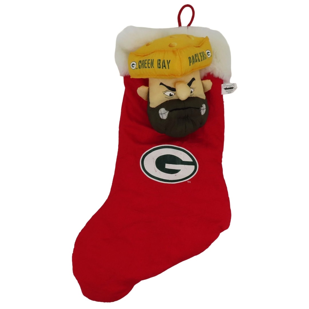 Stuffins Green Bay Packers Angry Cheesehead Plush Christmas Stocking ...