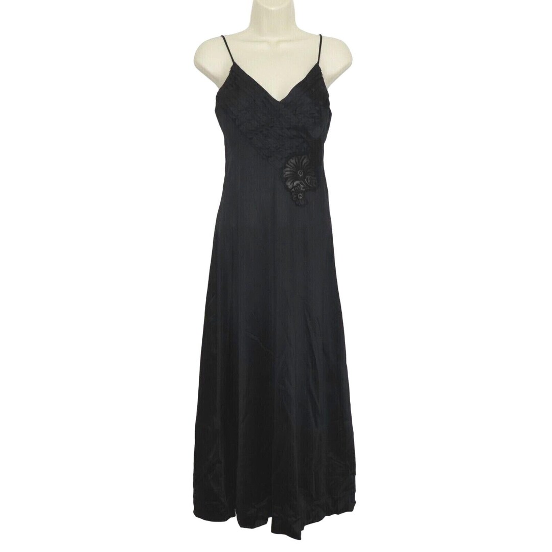 Lily of France Rosa Puleo 8779 Women Small Black Pleated Lace Nightgown ...